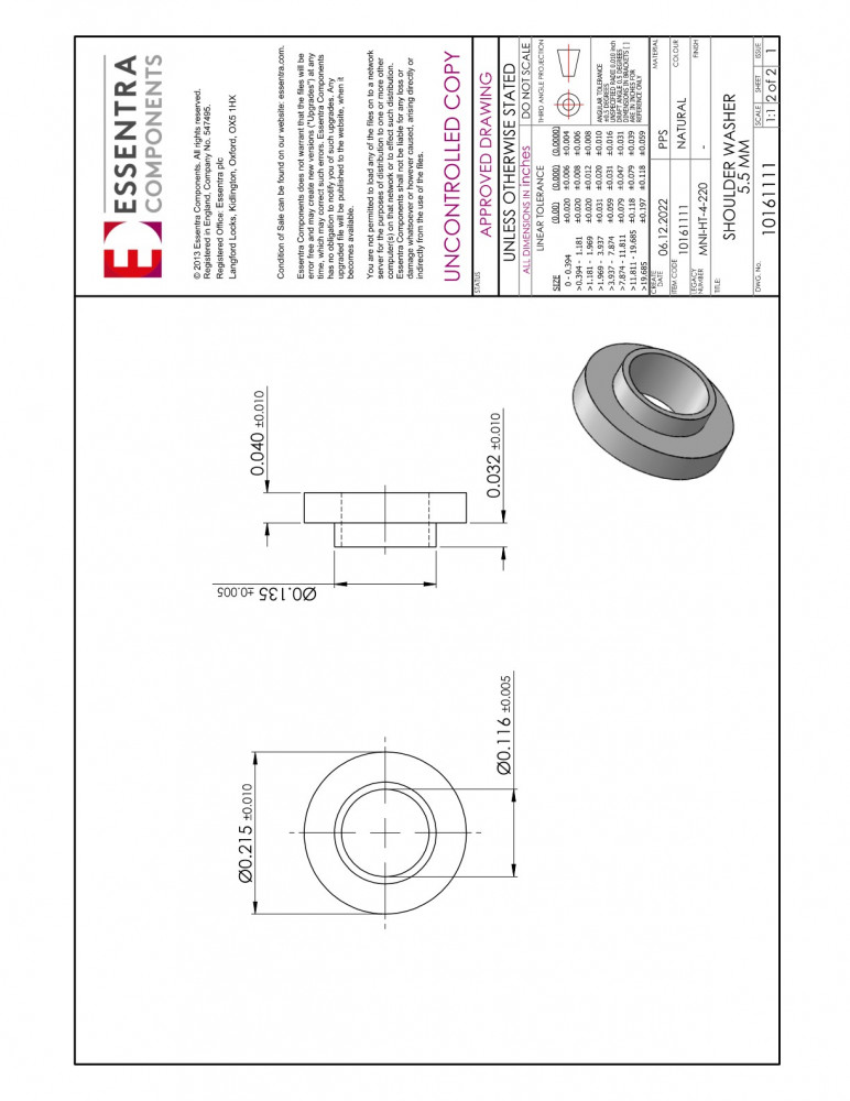 Essentra MNI-HT-4-220 technical drawing page 2