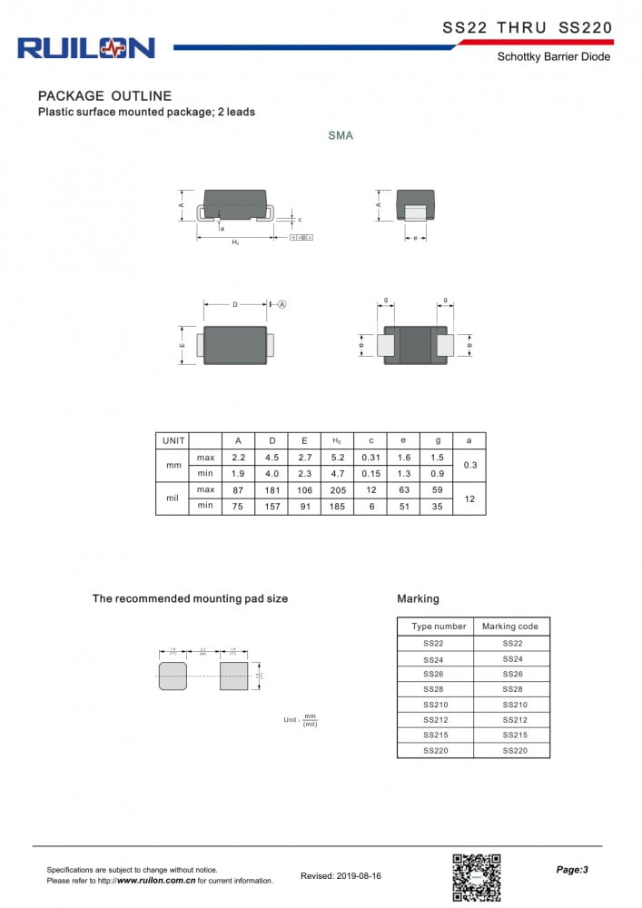 RUILON SS24 datasheet page 3