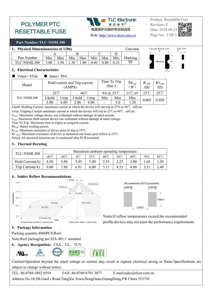 TLC-NSML300 datasheet page 1