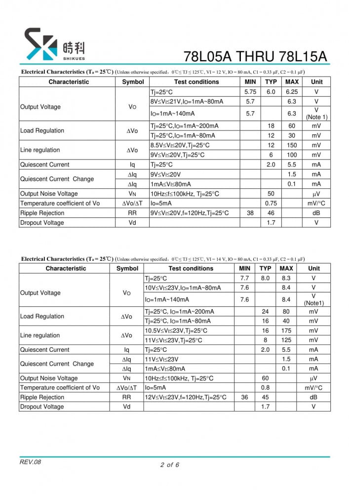 78L10A datasheet page 2