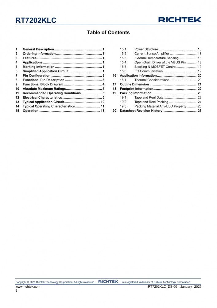 RT7202KLC datasheet preview, page 2
