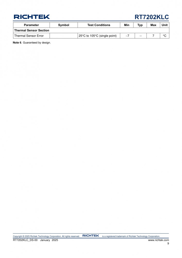 RT7202KLC datasheet preview, page 9