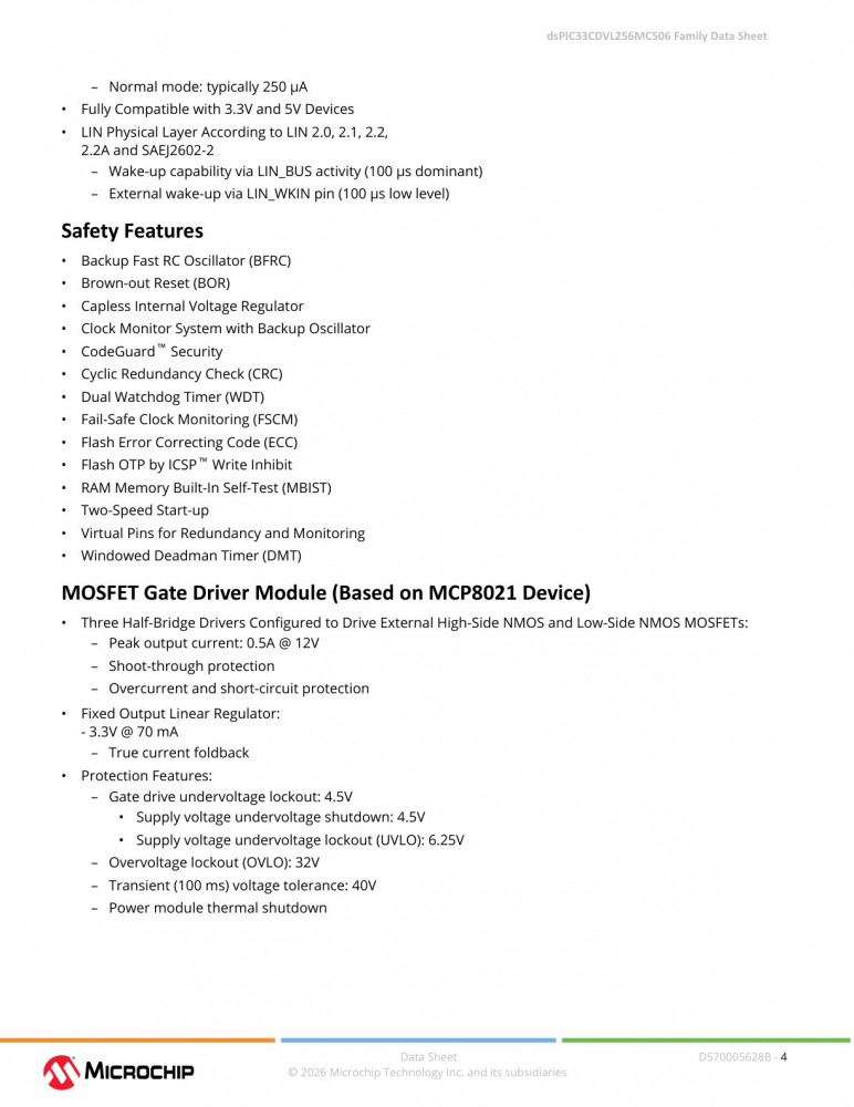 dsPIC33CDVL128MC106 datasheet page 4