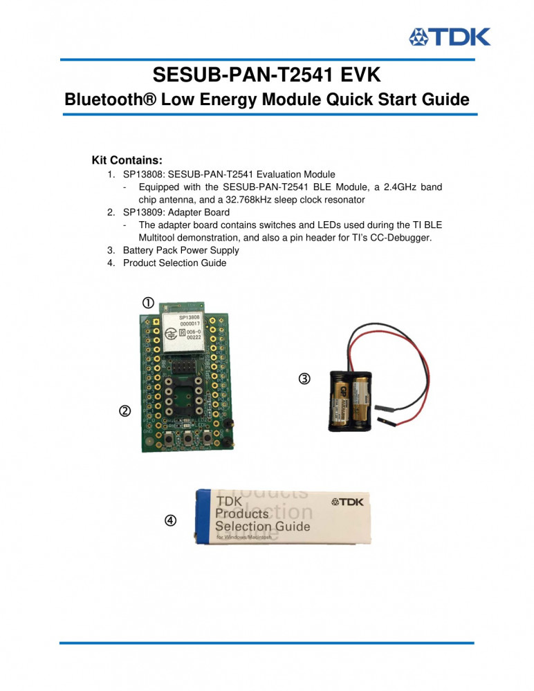 SESUB-PAN-T2541 EVK Quick Start Guide page 1