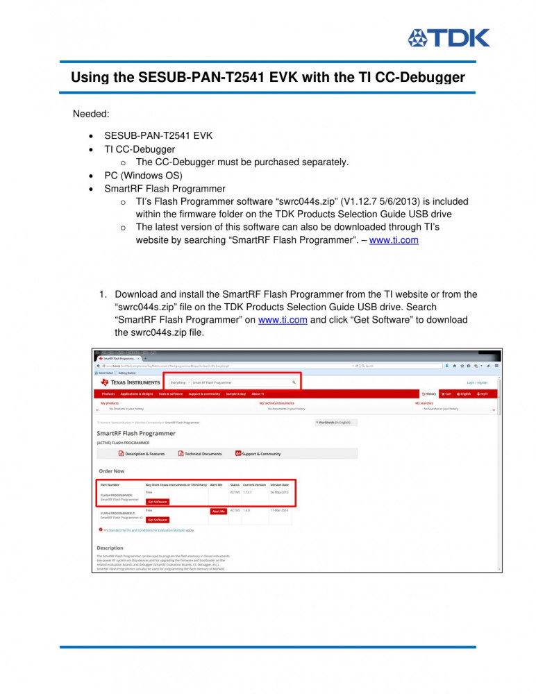 SESUB-PAN-T2541 EVK Quick Start Guide page 5