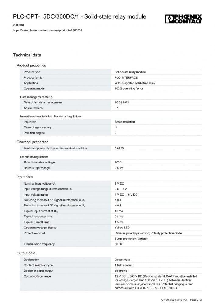 Phoenix Contact 2900381 technical document page 2