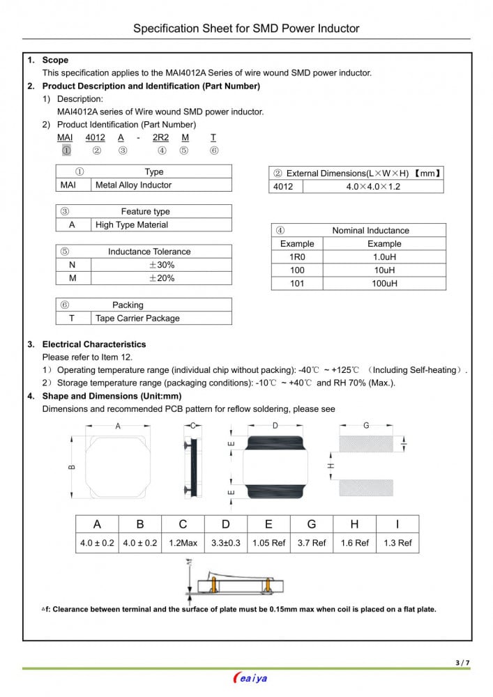 MAI4012A-1R5MT specification page 3