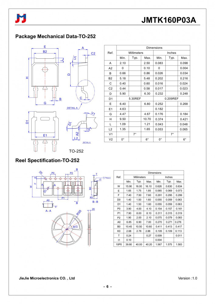JMTK160P03A datasheet page 6