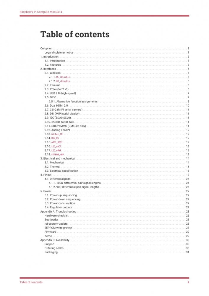 Compute Module 4 document page 3