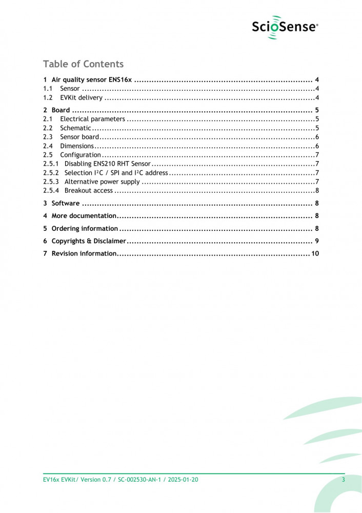 ENS161 evaluation kit document page 3