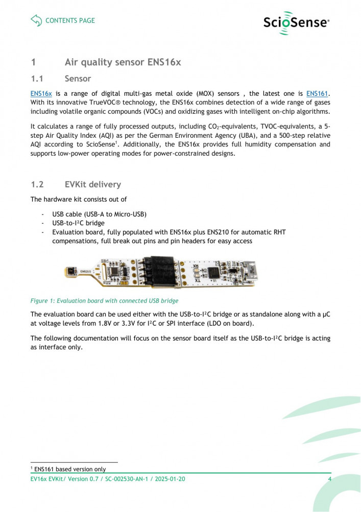 ENS161 evaluation kit document page 4