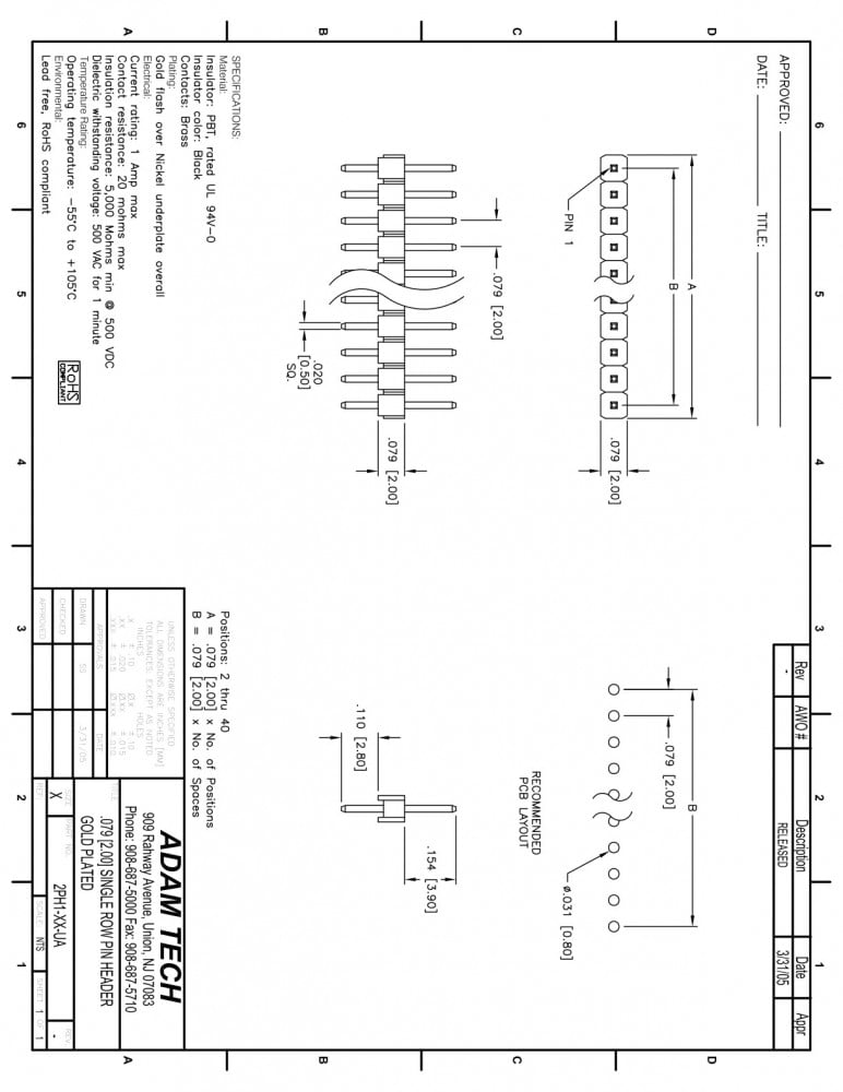 ADAM TECH 2PH1-15-UA technical document page