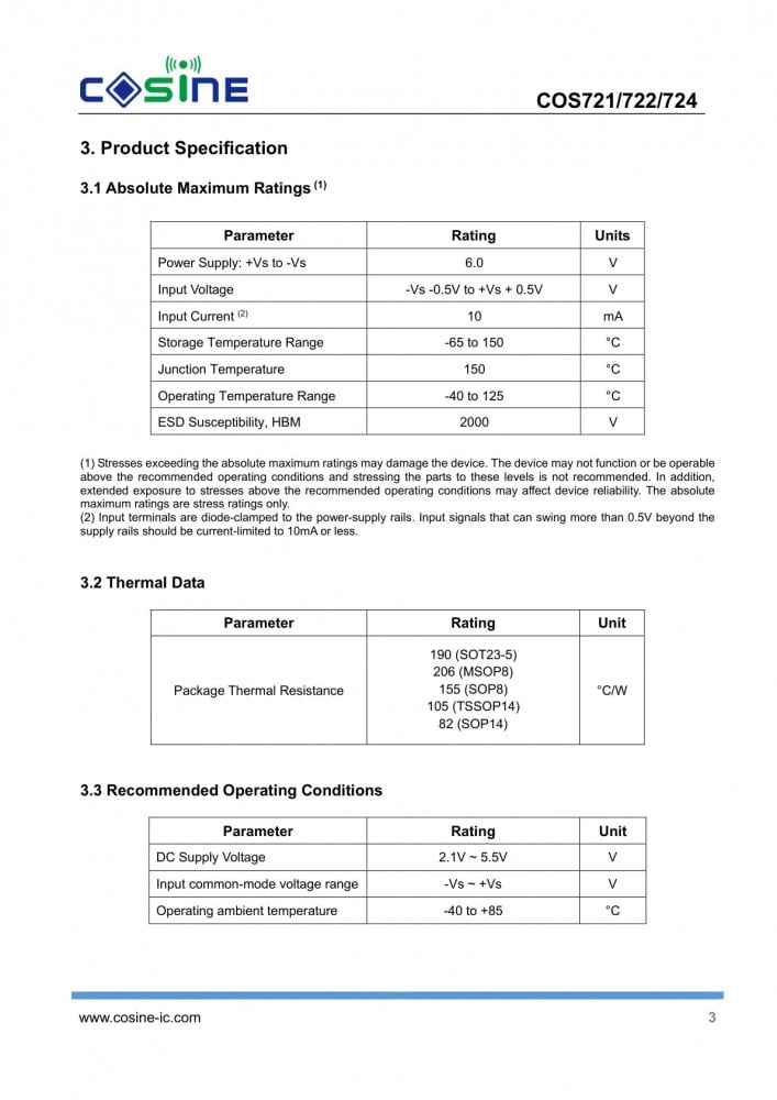 COS724 datasheet page 3