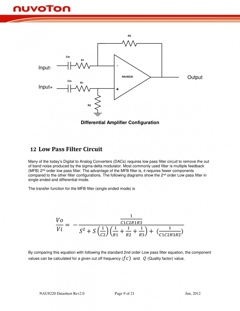 NAU8220 datasheet page 9