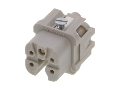 Heavy-Duty Screw Terminal Insert, Male, 10-Pole, 16A, without Wire Protection, Silver (Ag) Plated Contacts, Size 10B «57x27»