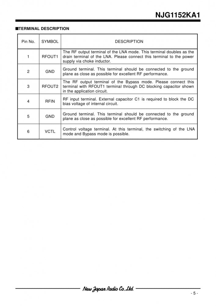 NJG1152KA1-TE1 datasheet page 5