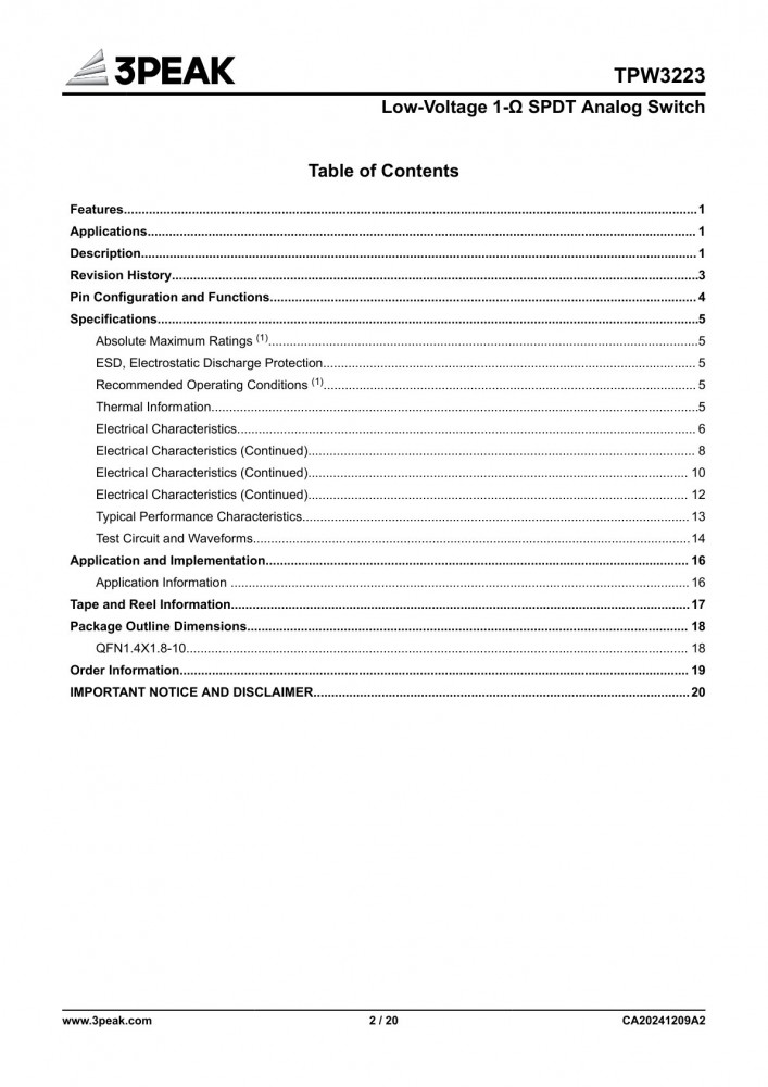 TPW3223-FR technical document page 2