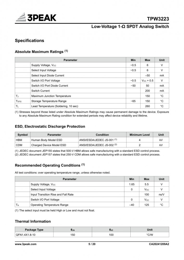 TPW3223-FR technical document page 5