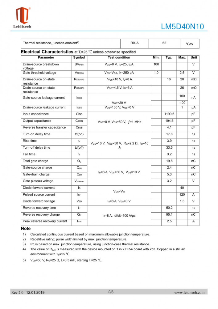 LM5D40N10 datasheet page 2