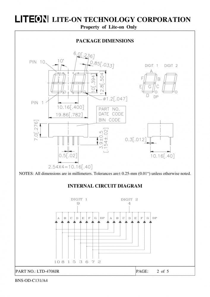 LTD-4708JR datasheet page 3