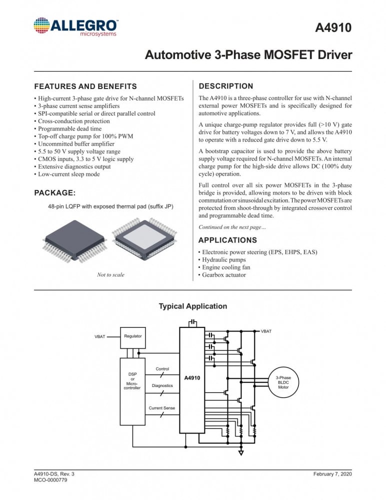 A4910 datasheet page 1