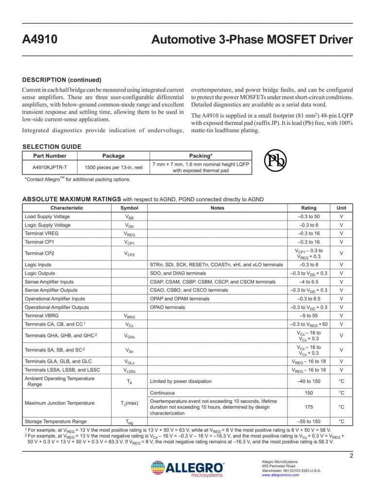 A4910 datasheet page 2