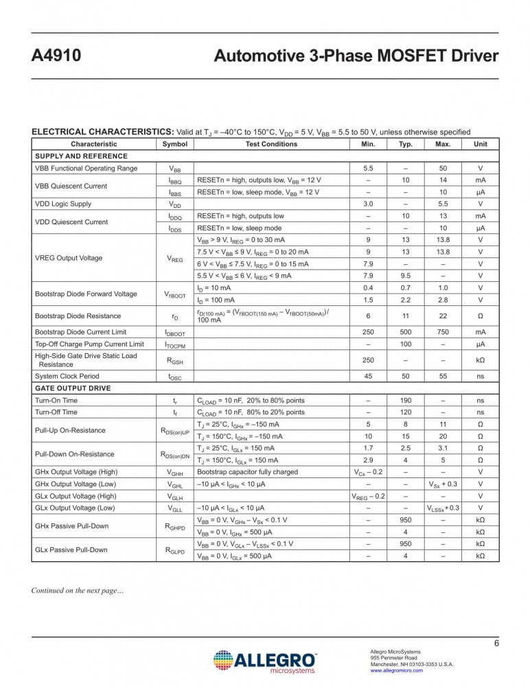 A4910 datasheet page 6