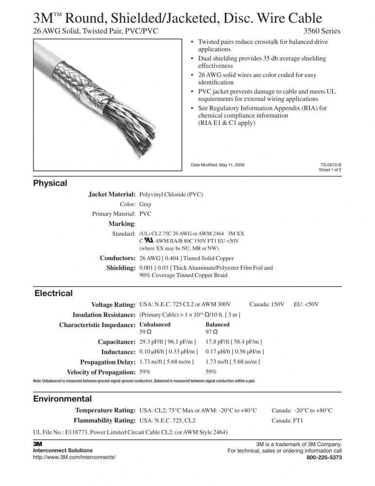 3M 3560 series datasheet page 1