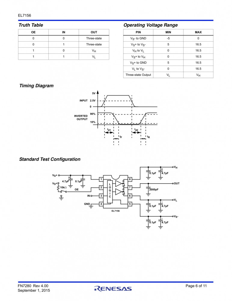EL7156CNZ datasheet page 6