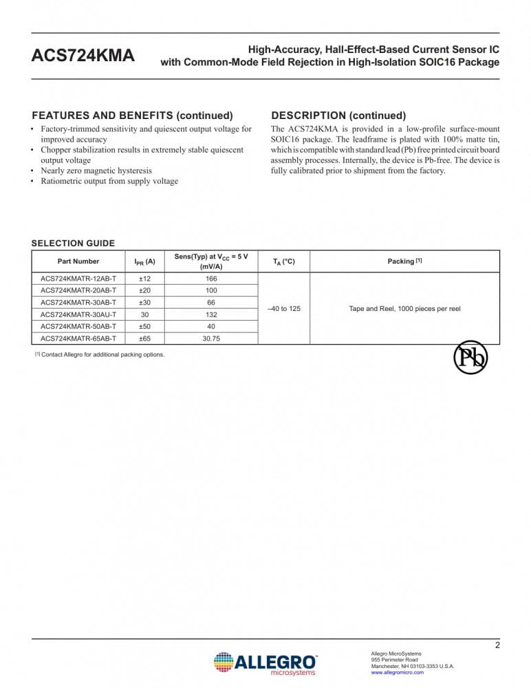 ACS724 datasheet page 2