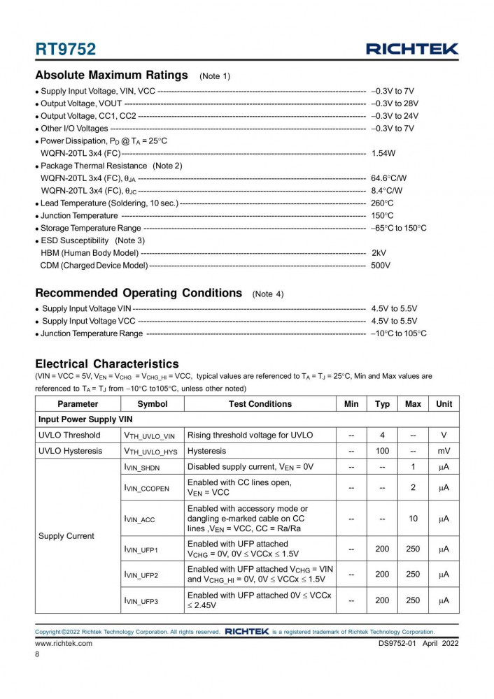 RT9752 datasheet page 8
