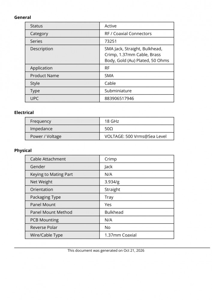 Technical document image 2 for MOLEX 732513320