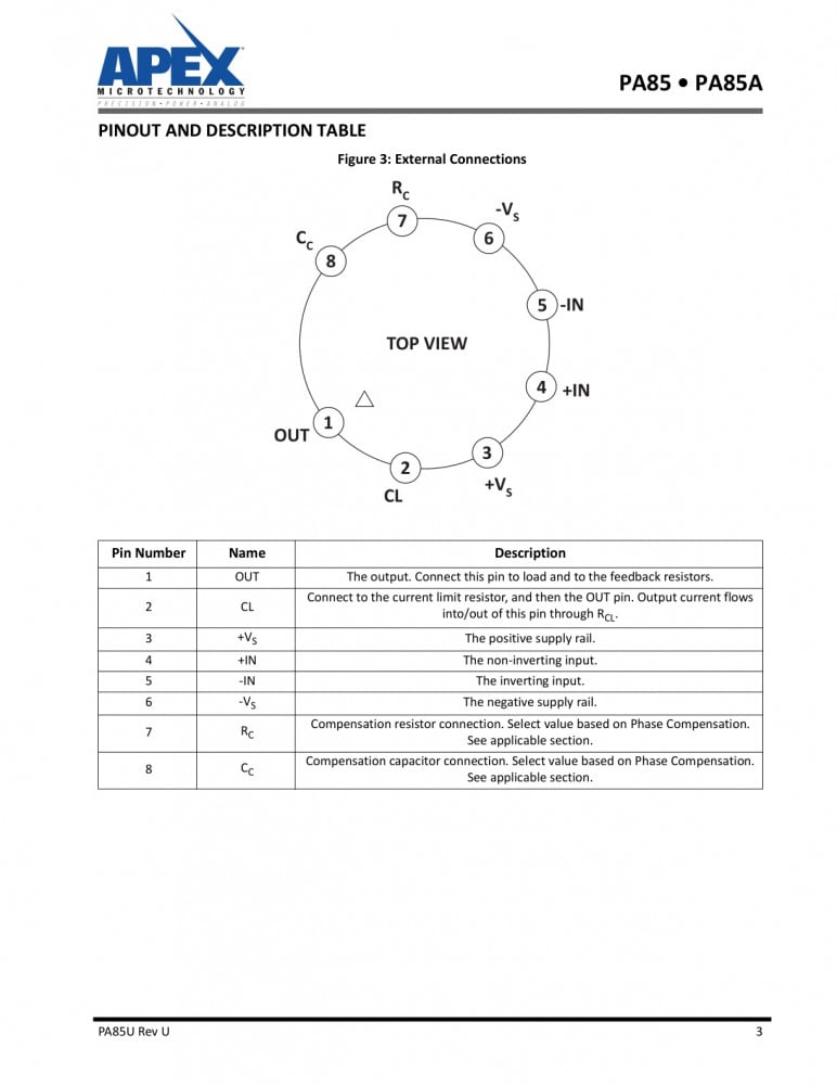 PA85M datasheet page 3