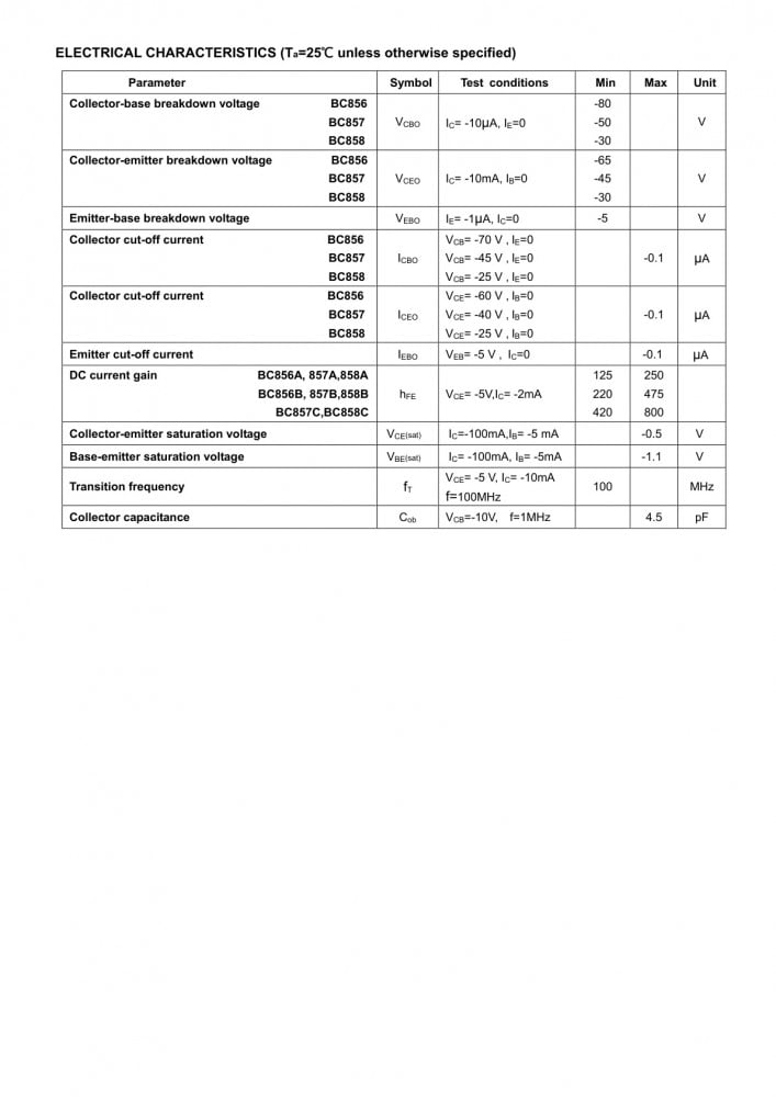 BC856 3B technical document page 2