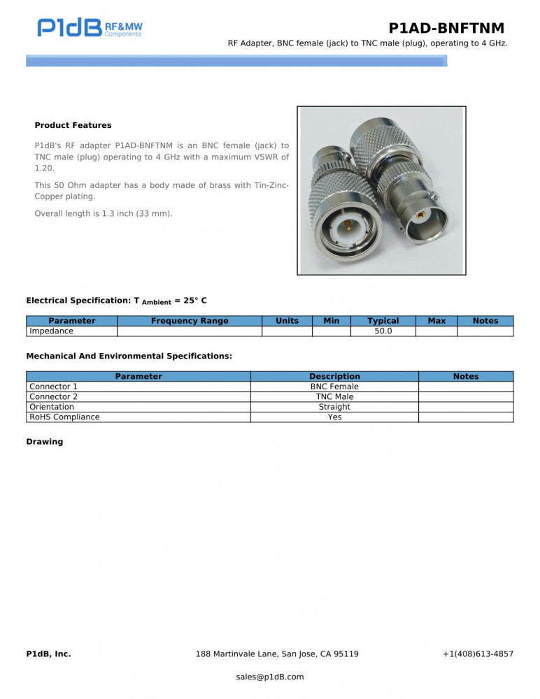 P1AD-BNFTNM technical document page 1
