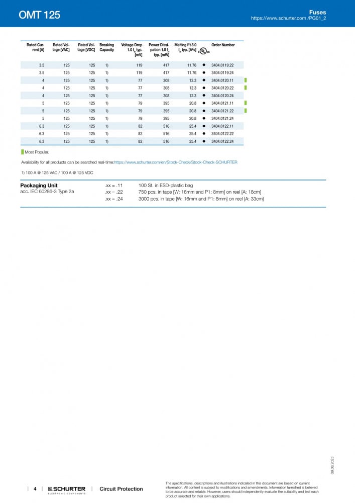 SCHURTER 3404.0116.11 technical document page 4