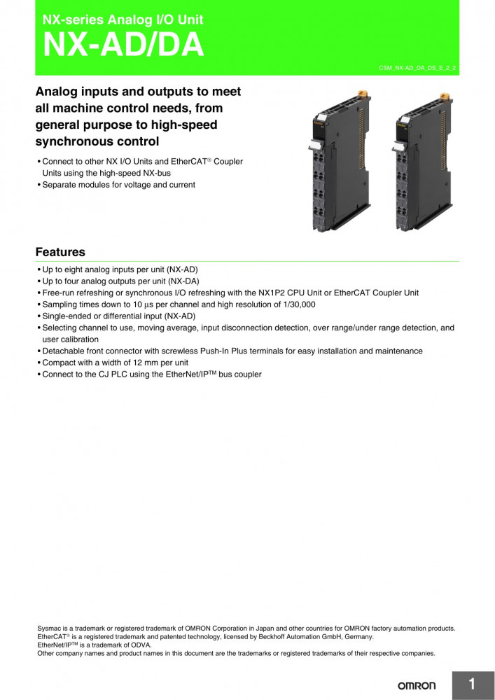 NX-AD3608 technical document page 1