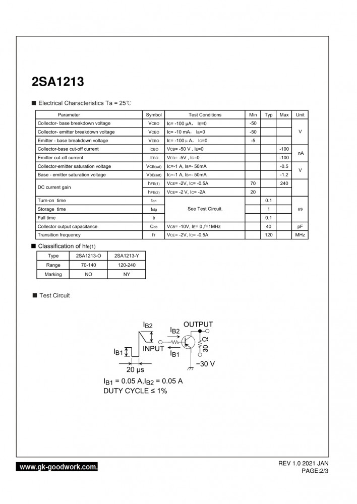 2SA1213 technical document page 2