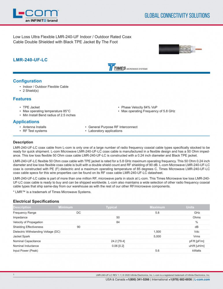 LMR-240-UF-LC datasheet page 1