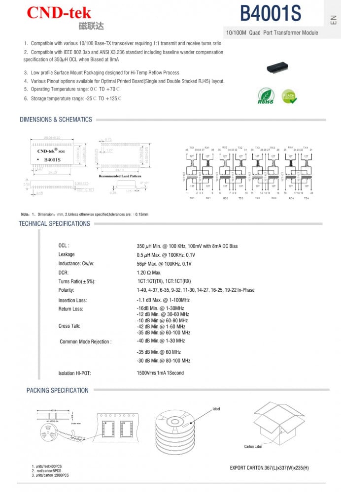 CND-tek B4001S technical document