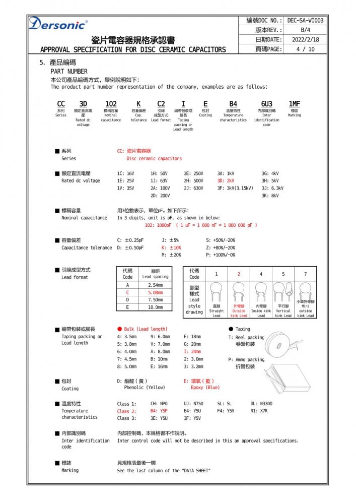 Dersonic approval specification page 5