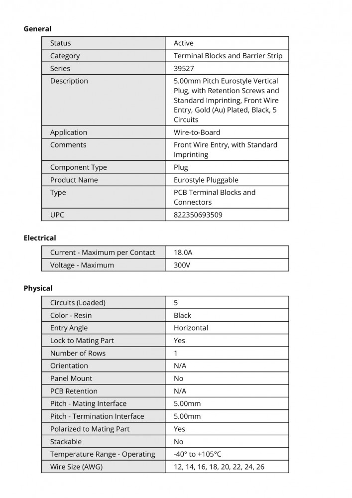 MOLEX 395273805 technical document page 2