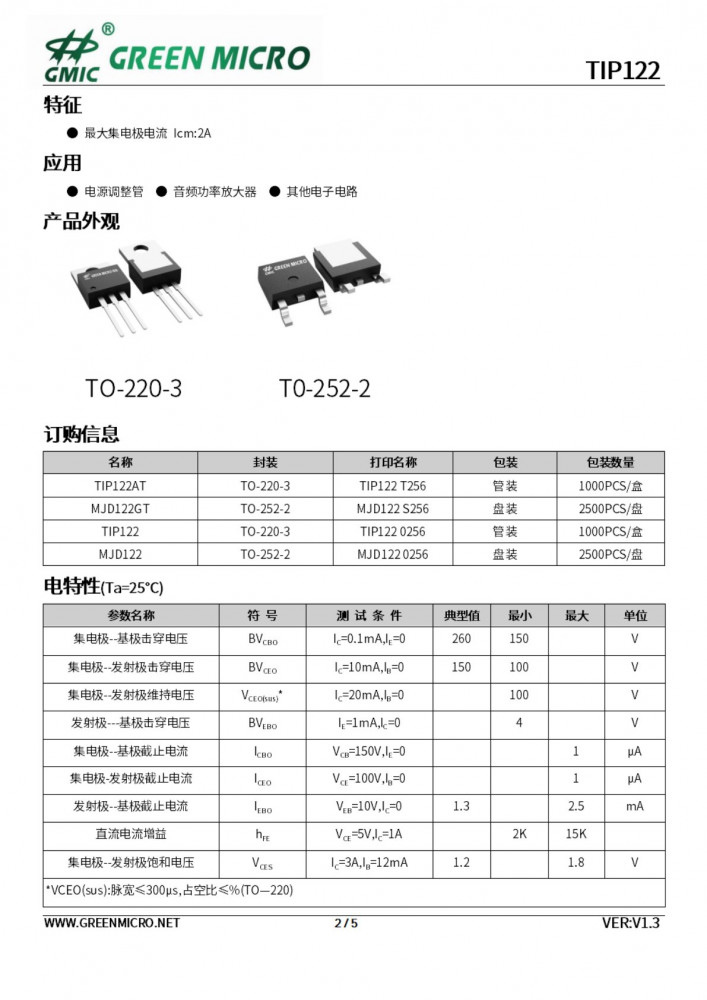 TIP122AT datasheet page 2
