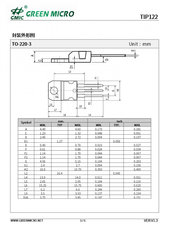 TIP122AT datasheet page 3