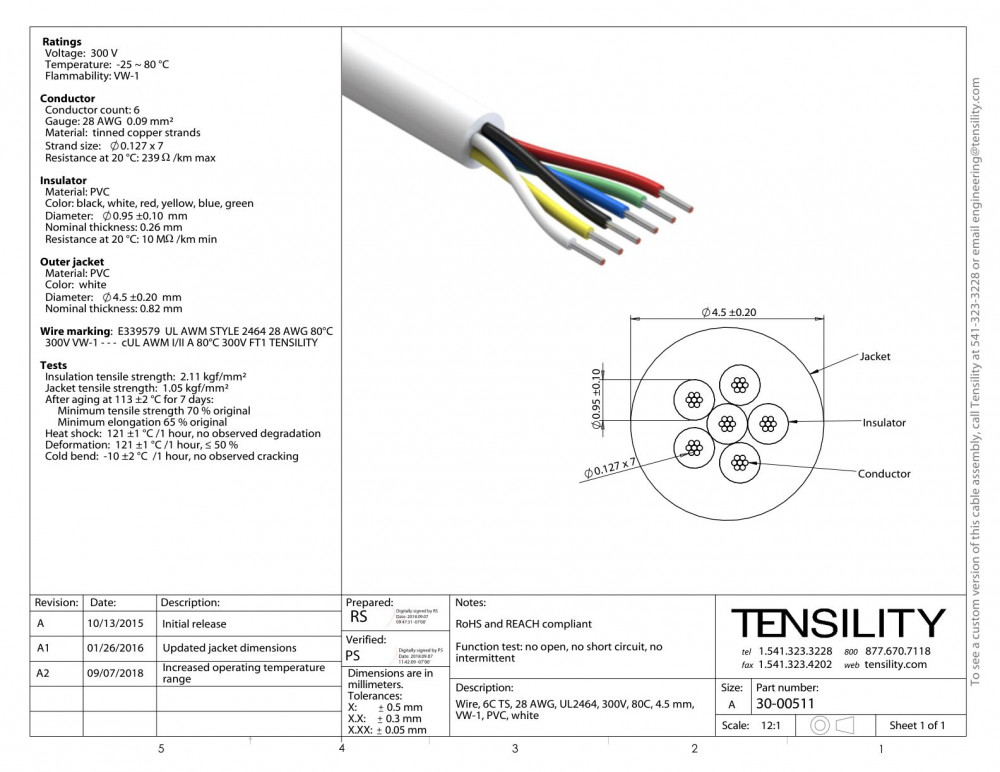 Tensility 30-00511 product specification drawing