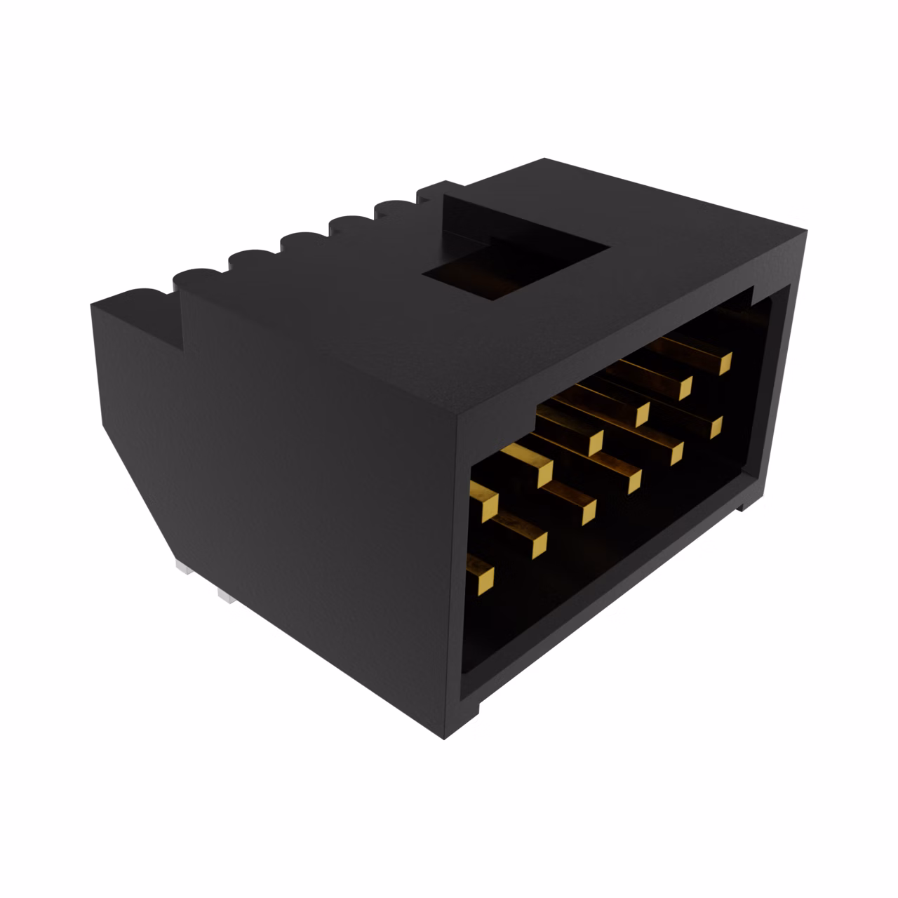 C-Grid PCB Header, 2.54mm Pitch, Through Hole, Dual Row, Right-Angle Shrouded, Version B, High-Temperature, 12 Circuits, 0.38µm Gold (Au) Plating, 5.08mm Tail Length for sale