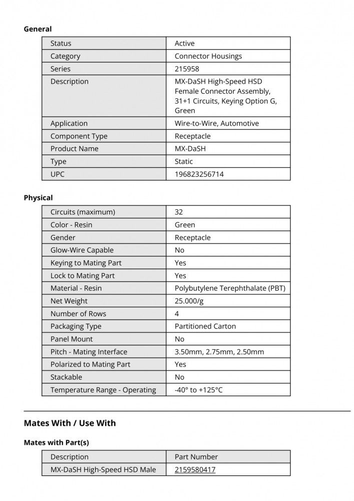 Product document image 2 for MOLEX 2159580317