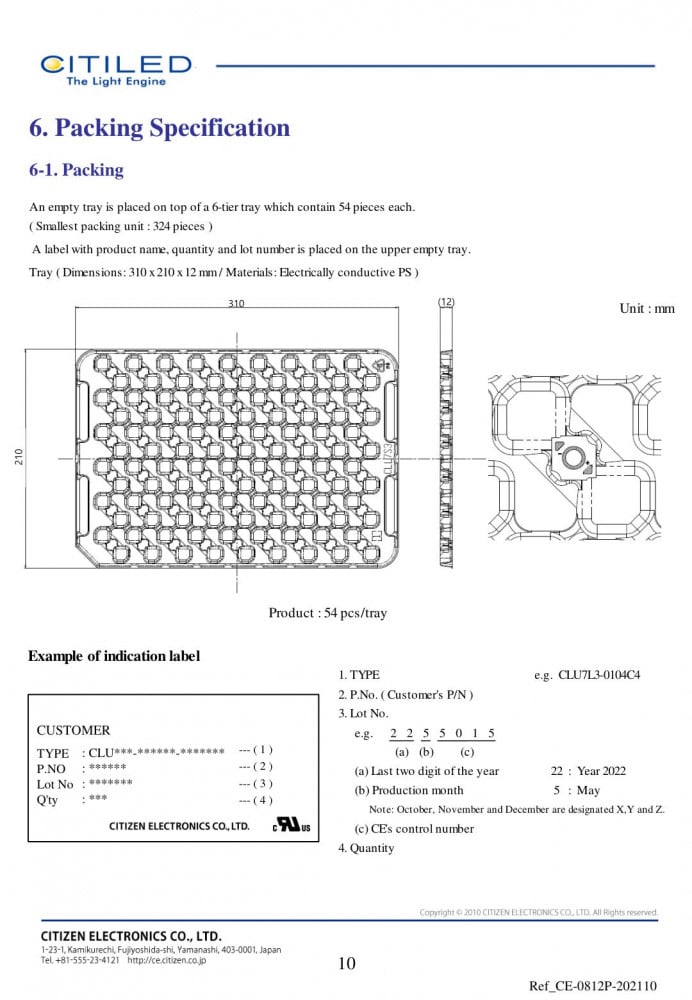 CITILED COB datasheet page 10