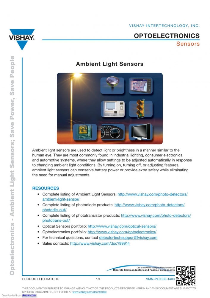 VEML6030X01 technical document page 1