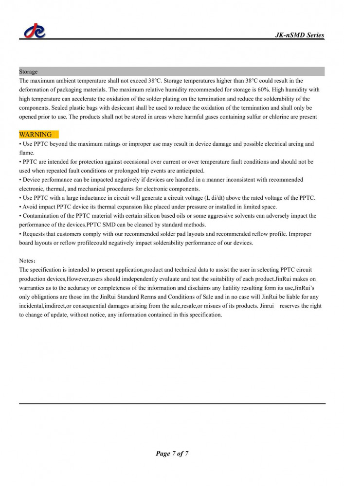 JK-nSMD series datasheet page 7